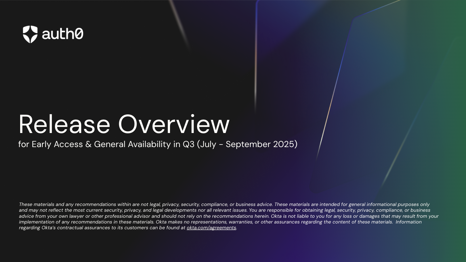 Auth0 Platform Release Overview - Q3 2025 | Okta
